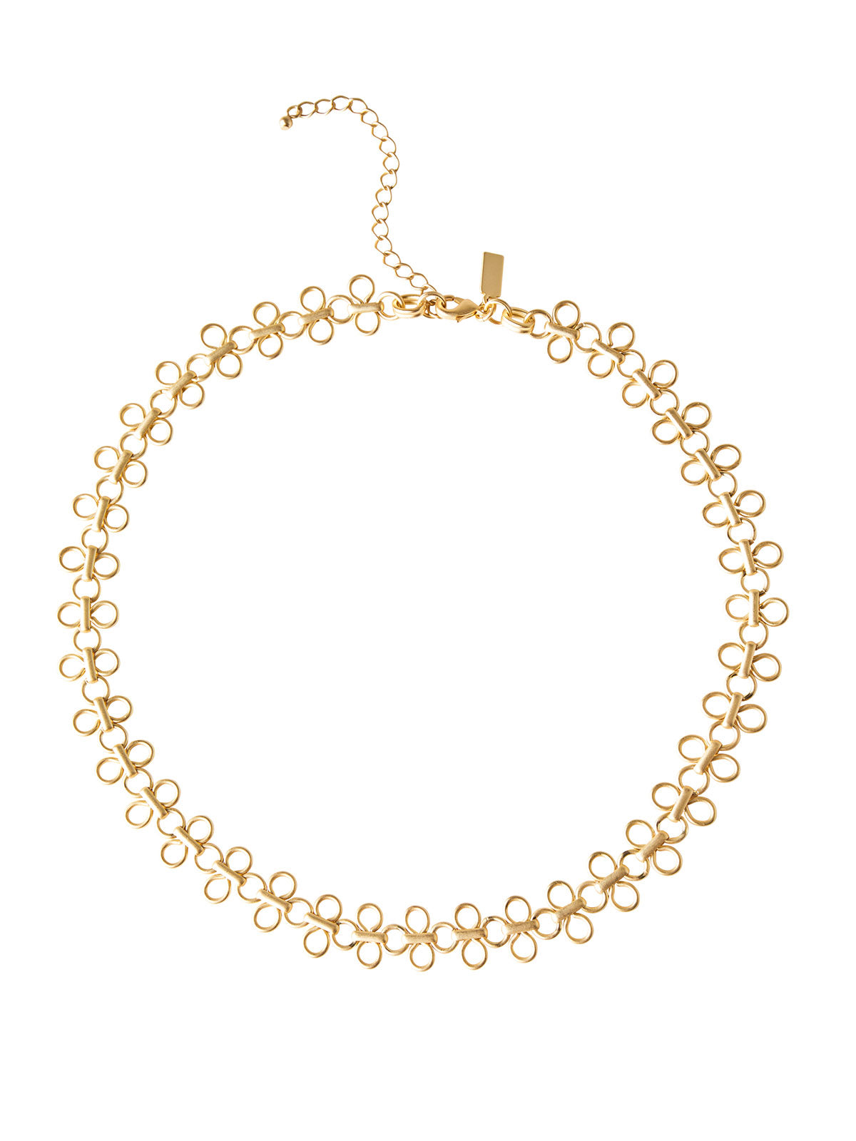 Matte Gold Clover Charm Necklace