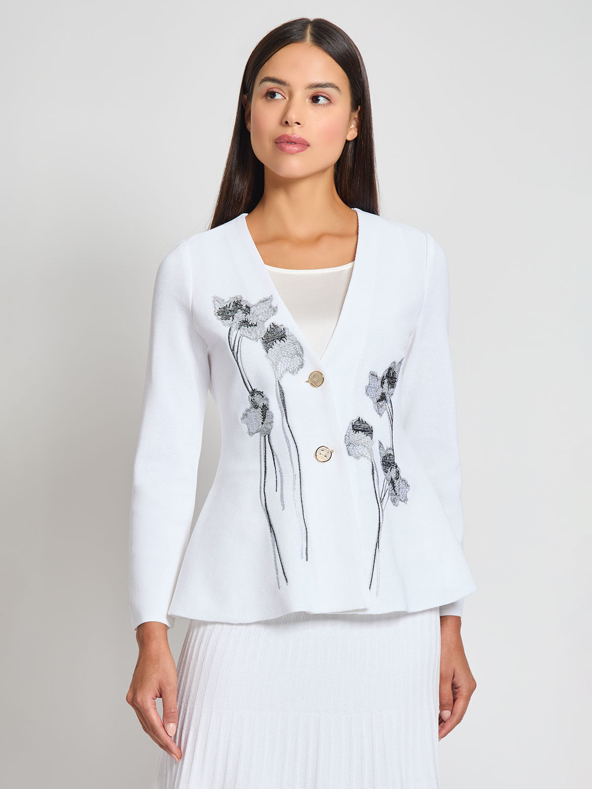 Tailored Embroidered Knit Jacket - Vanity Fit